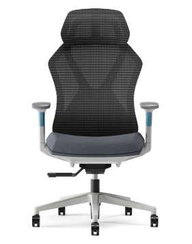 Omnix Silver Grey Super Ergonomic Gaming Chair with Footrest