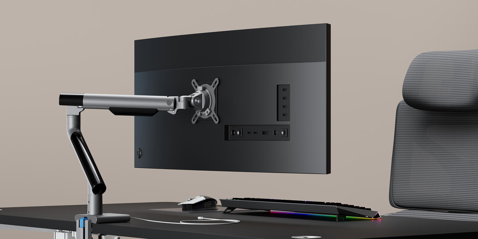 Snap Premium Single Monitor Arm Aluminum Spring-Assisted Monitor Arm ...