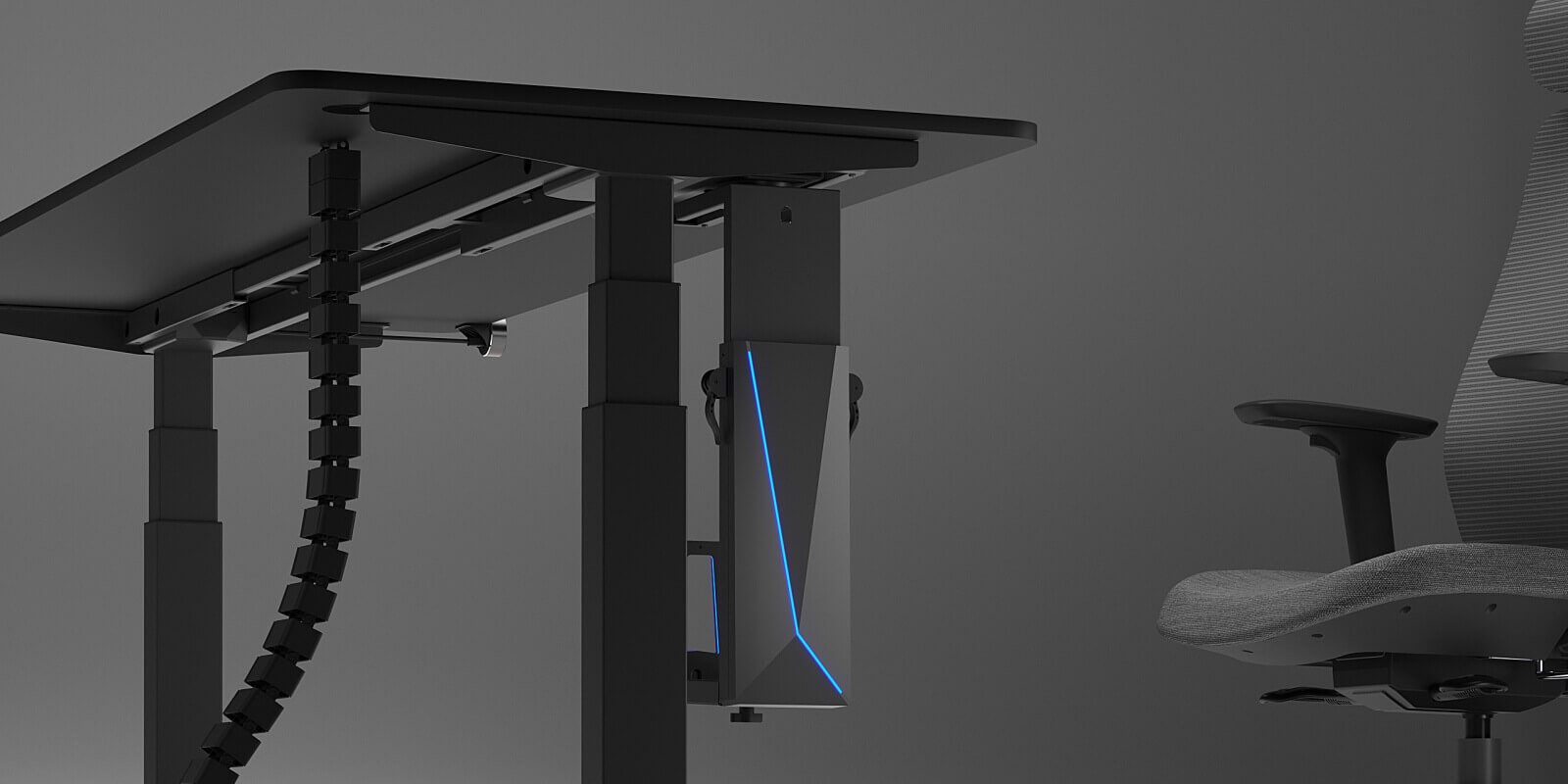 Glide X Deluxe Under Desk Gaming CPU Holder with RGB Display and ...